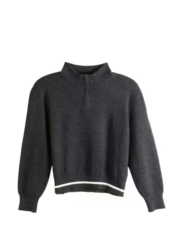MARGARET HOWELL Half-zip Stripe Detail Sweater