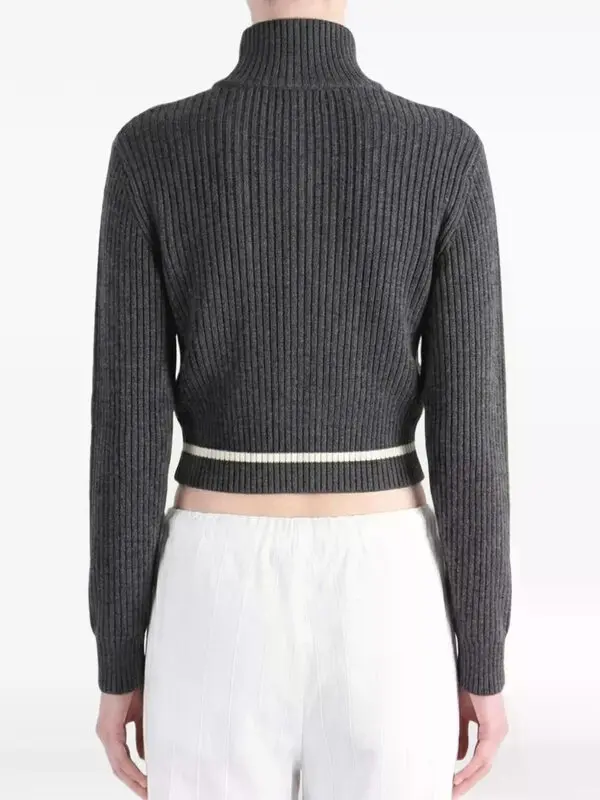 MARGARET HOWELL Half-zip Stripe Detail Sweater