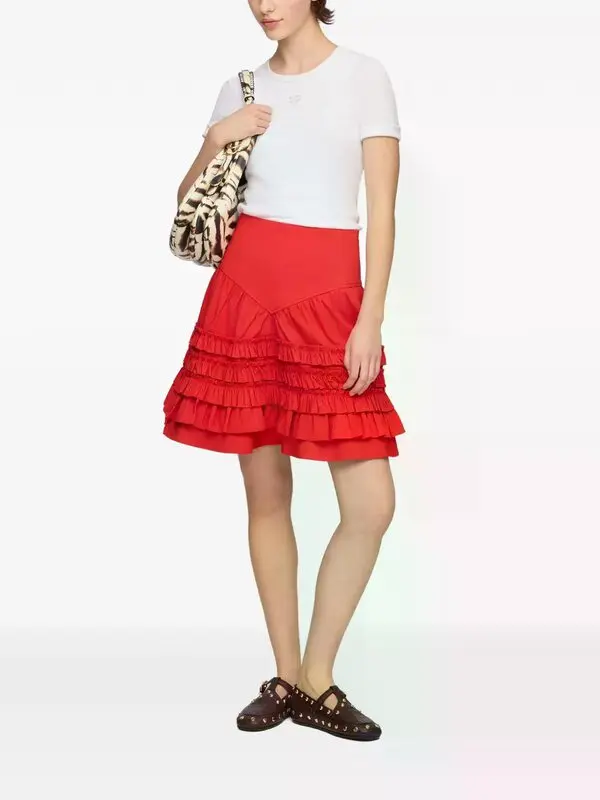 GANNI Tiered Ruffle Mini Skirt
