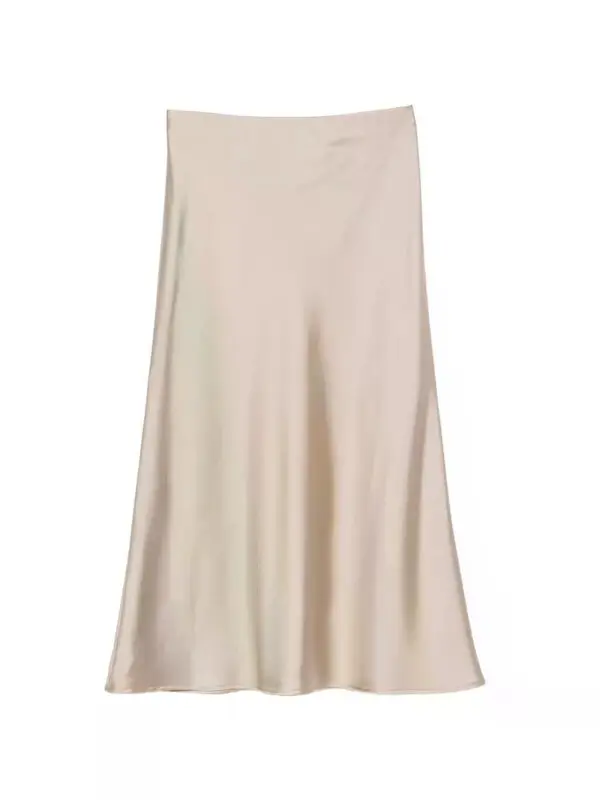 Imperial Satin Finish Flared Midi Skirt