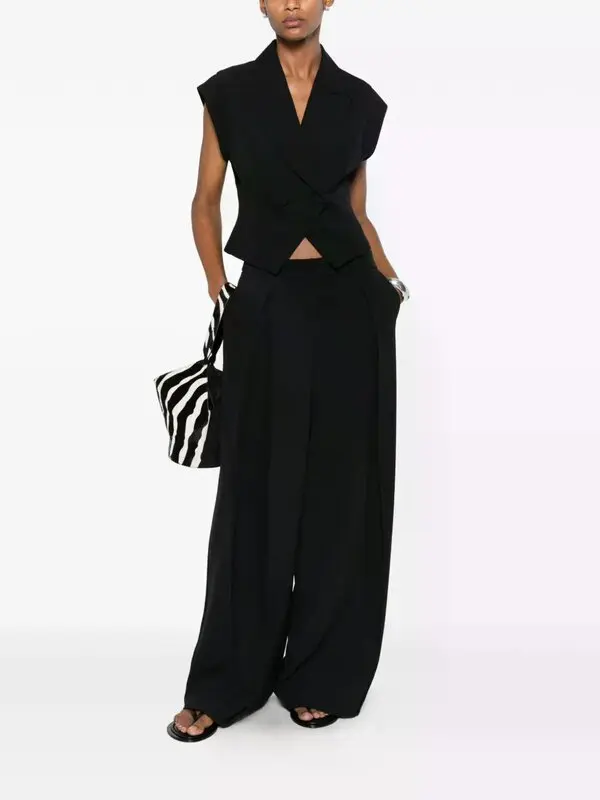 Imperial Pleated Wide-leg Palazzo Pants