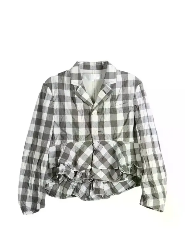 COMME DES GARÇONS TAO Gingham Check Ruffled Jacket