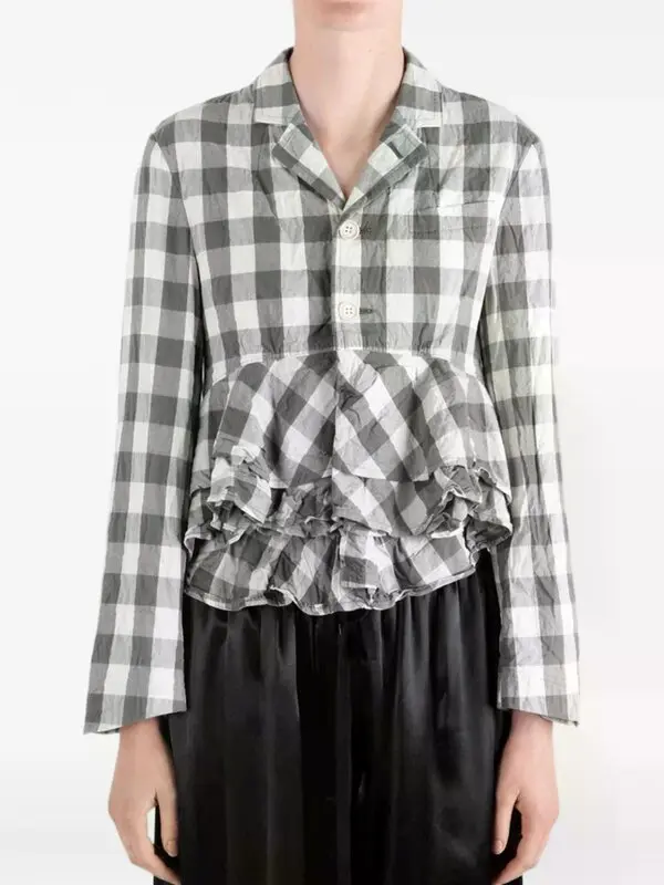 COMME DES GARÇONS TAO Gingham Check Ruffled Jacket