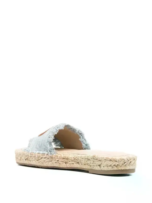 Liu Jo Logo Patch Frayed Flat Espadrilles