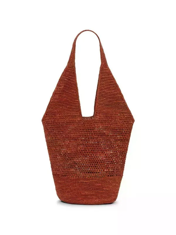 ANINE BING Leah Logo Raffia Tote Bag