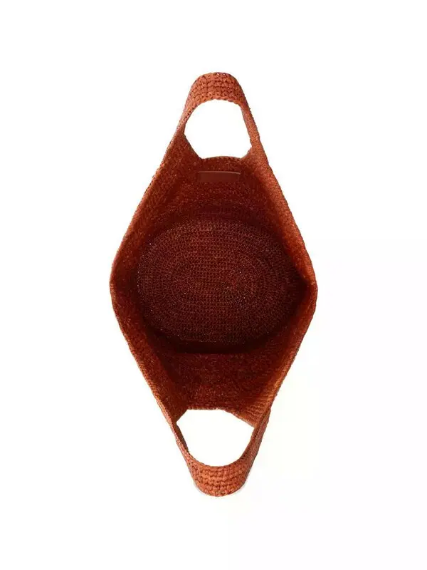 ANINE BING Leah Logo Raffia Tote Bag