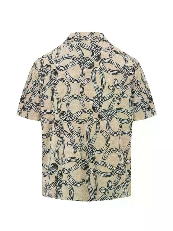 Loewe Anagram-pattern Short-sleeve Shirt - Neutrals