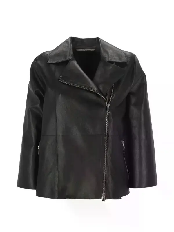 THE JACKIE LEATHERS Asymmetric Zip-fastening Jacket