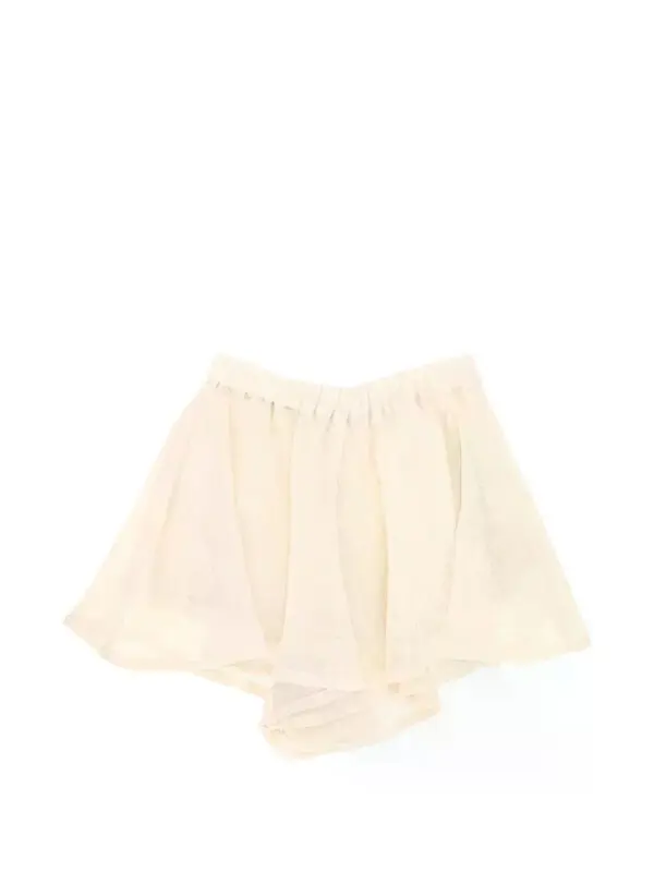 120% Lino Elasticated Flared Mini Shorts