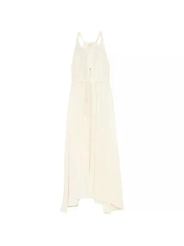 120% Lino Cream Linen Halterneck Dress