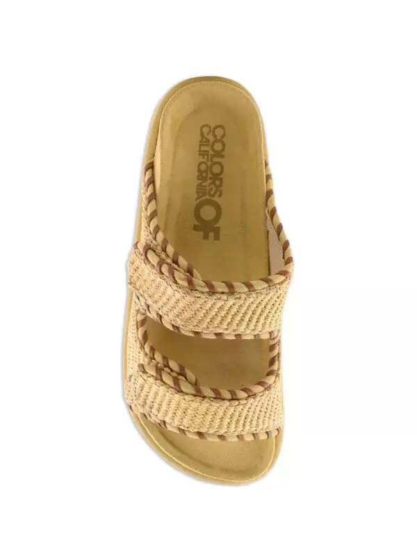 COLORS OF CALIFORNIA Woven Raffia Touch-strap Sandals
