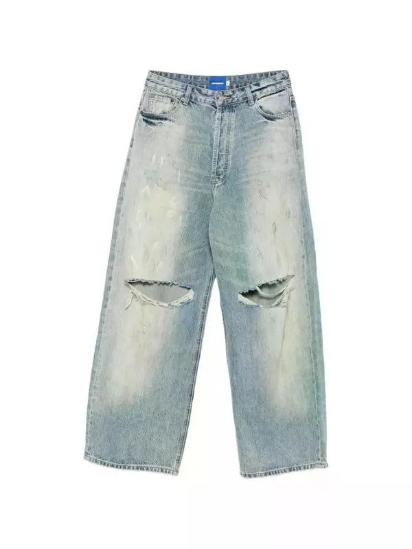 DAGGER Johnny Distressed Wide-leg Jeans