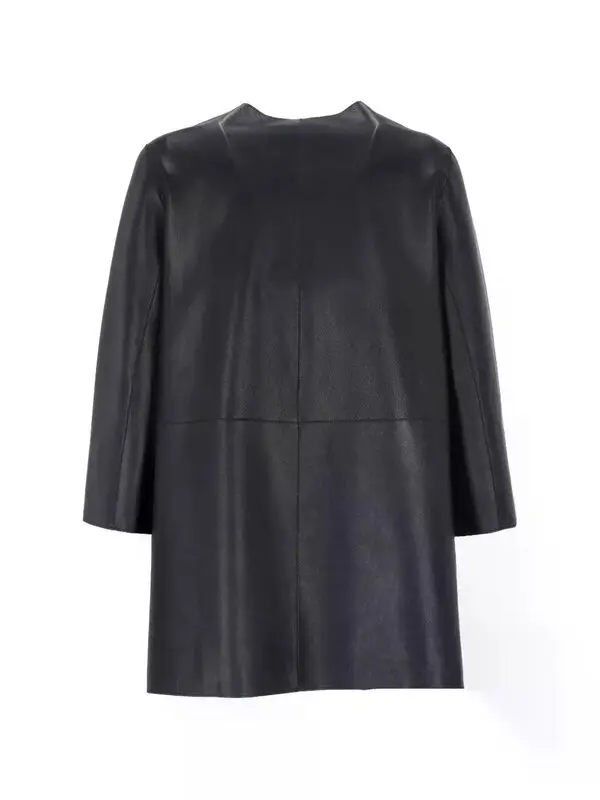 THE JACKIE LEATHERS Button-fastening Leather Coat