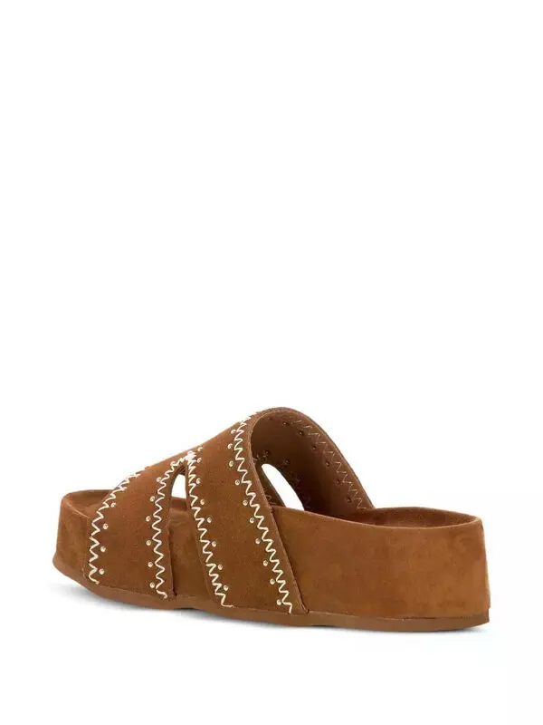 COLORS OF CALIFORNIA Stud-embellished Whipstitch Trim Sandals