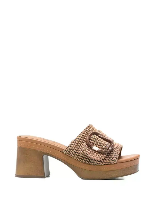 CARMELA Woven Sandals With Buckle Detail