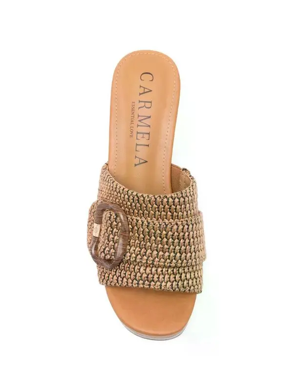CARMELA Woven Sandals With Buckle Detail