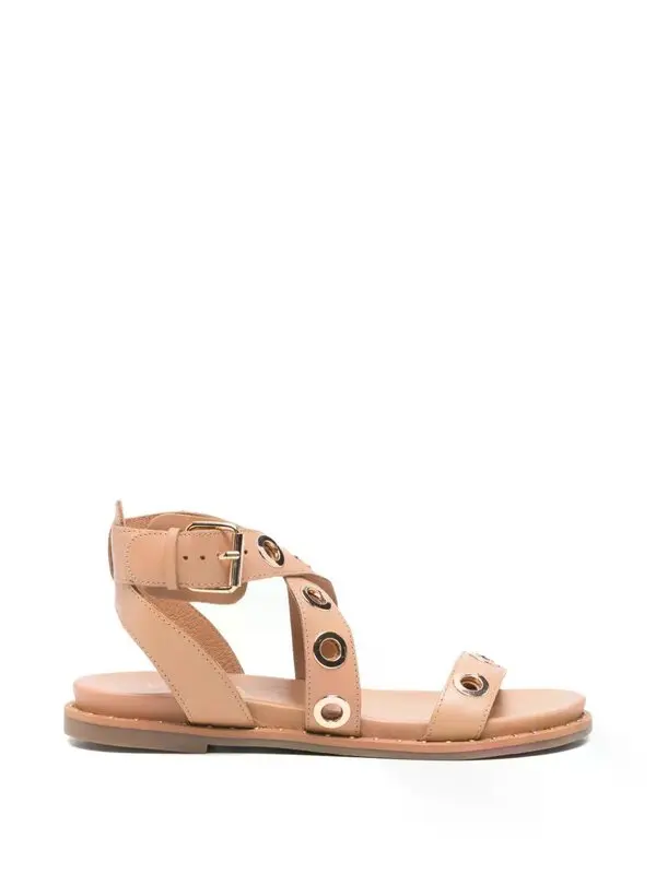 CARMELA Eyelet Embellished Leather Sandals