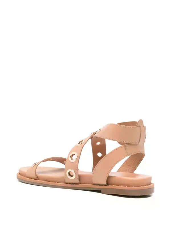 CARMELA Eyelet Embellished Leather Sandals