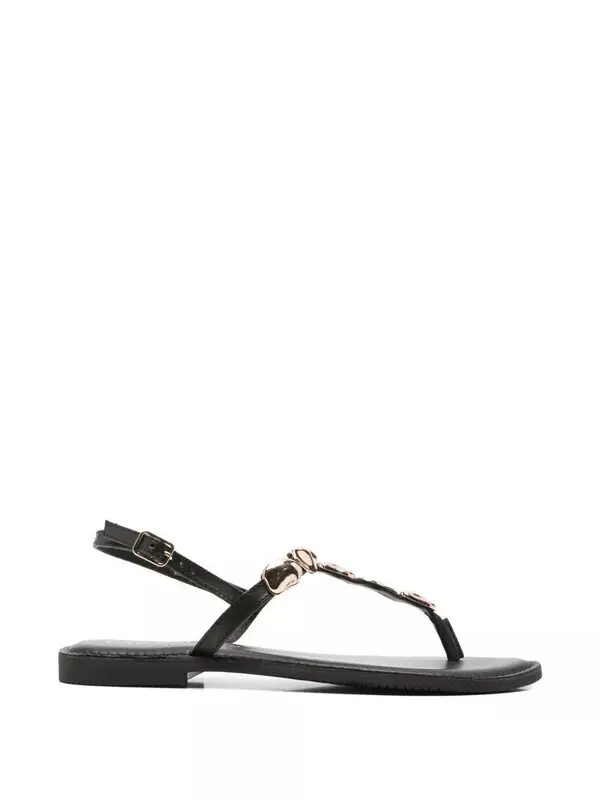 CARMELA Embellished Leather Flat Sandals