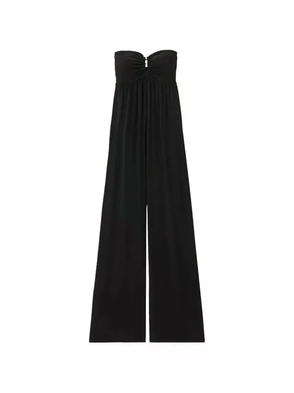 Ba&sh Jema Strapless Gathered Wide Leg Jumpsuit - Black