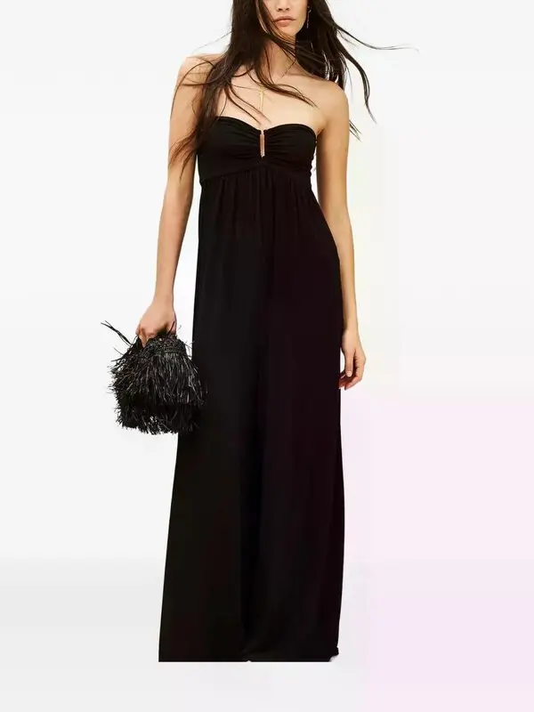 Ba&sh Jema Strapless Gathered Wide Leg Jumpsuit