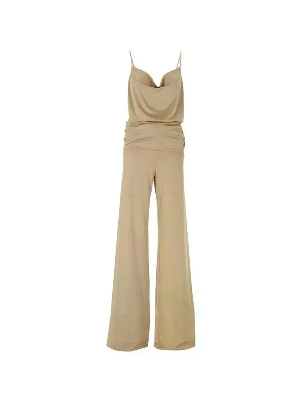 Andamane Carla Cowl-neck Ruched Jumpsuit - Neutrals