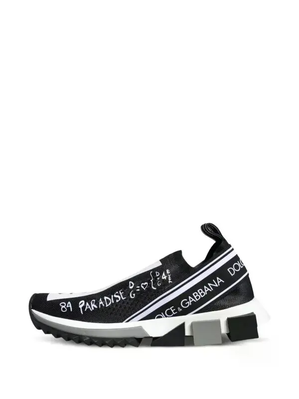 Dolce & Gabbana Sorrento Logo Print Sneakers - Black