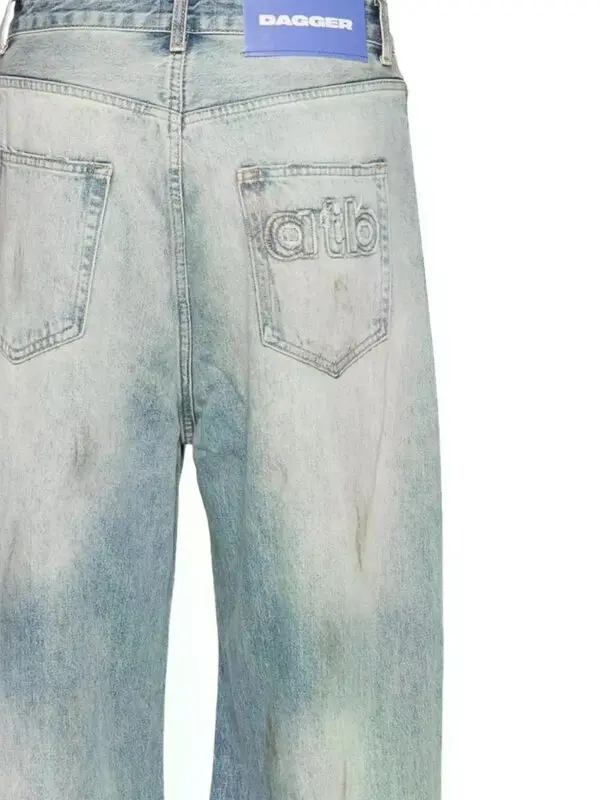 DAGGER Johnny Distressed Wide-leg Jeans
