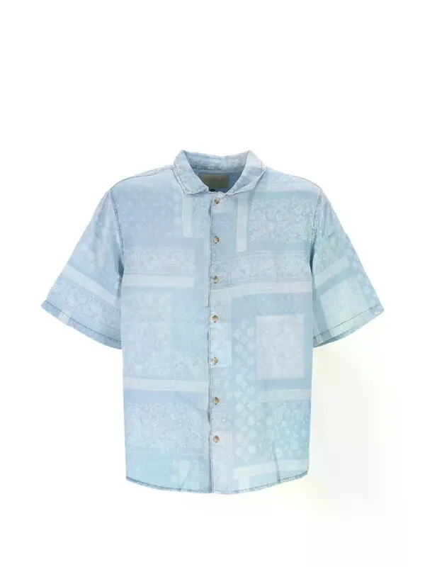 TOOCO Paisley-print Chambray Shirt