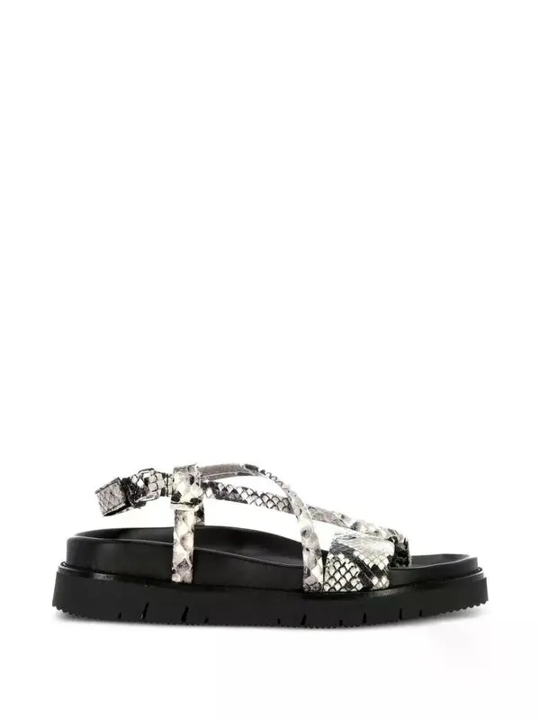 PATRIZIA BONFANTI Snakeskin-effect Buckled Sandals