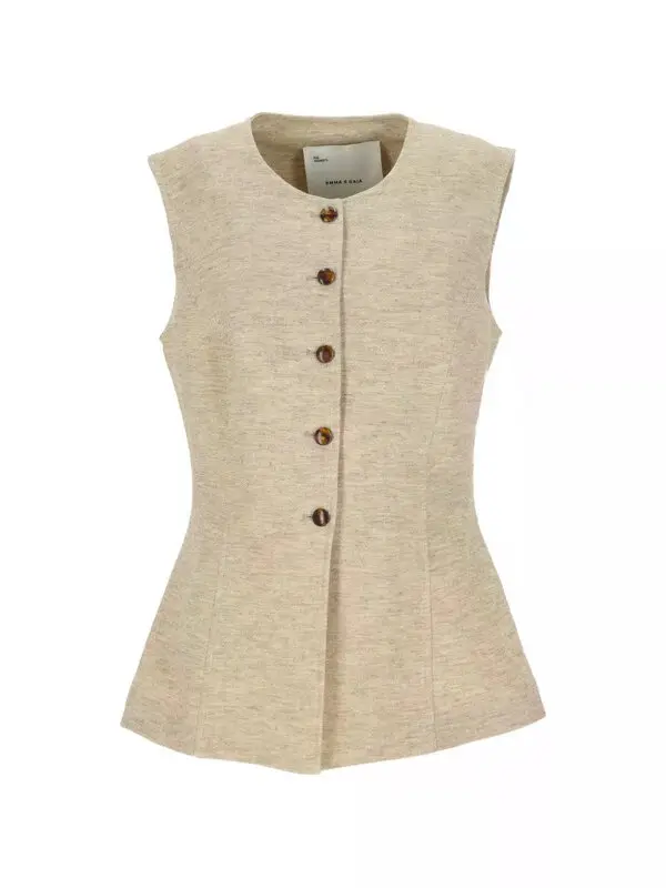 EMMA E GAIA Sleeveless Button-up Waistcoat