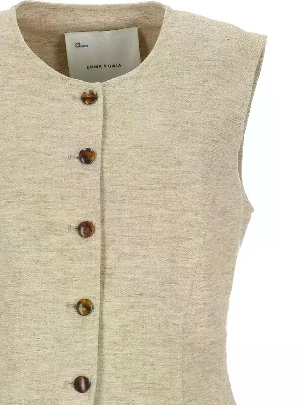 EMMA E GAIA Sleeveless Button-up Waistcoat