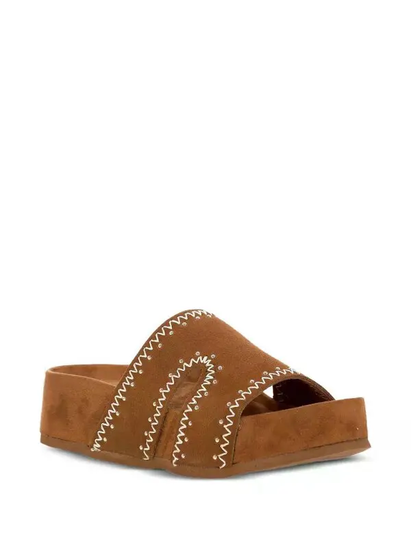 COLORS OF CALIFORNIA Stud-embellished Sandals - Brown