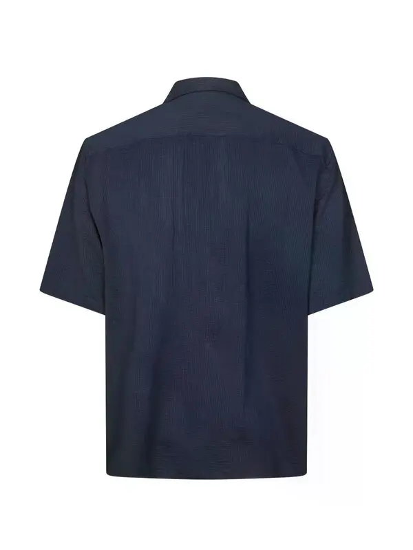 XACUS Seersucker Short-sleeve Shirt - Blue