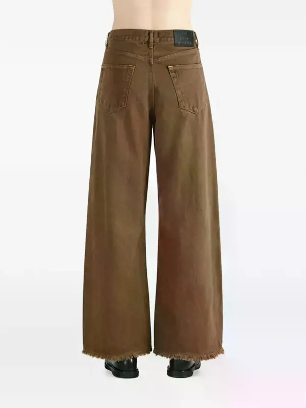 THE ELDER STATESMAN Frayed-hem Wide-leg Jeans