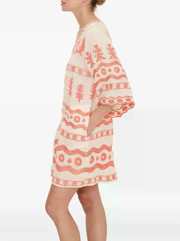 ERES Jacaranda Embroidered Linen Mini Dress