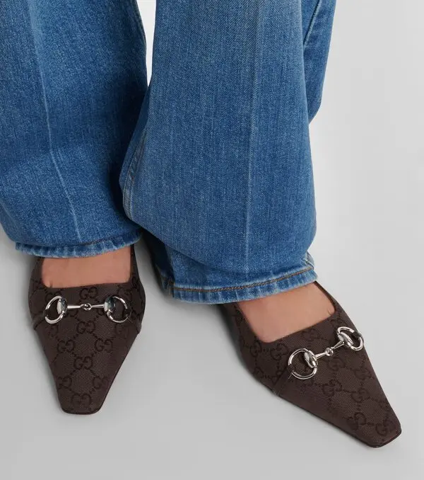 Gucci Vittoria Gg Canvas Ballet Flats