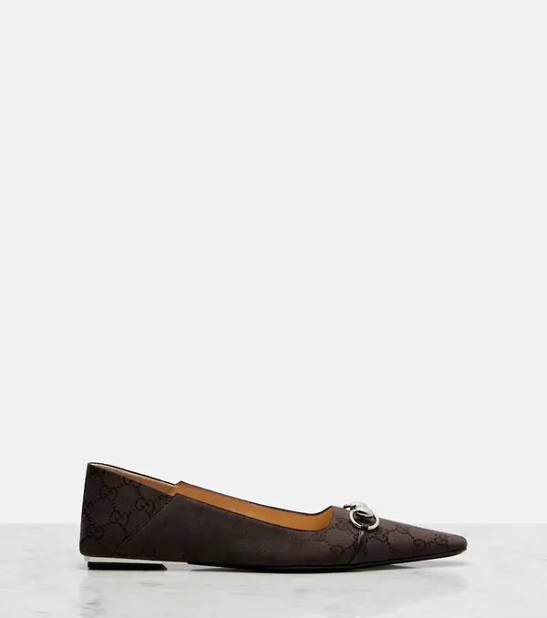 Gucci Vittoria Gg Canvas Ballet Flats