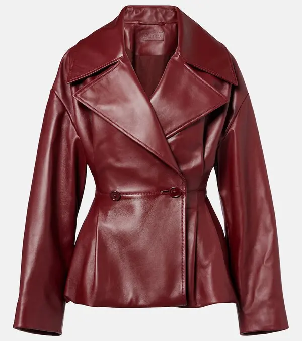 Balenciaga Leather Jacket - Burgundy