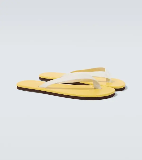 Auralee Leather Thong Sandals - White