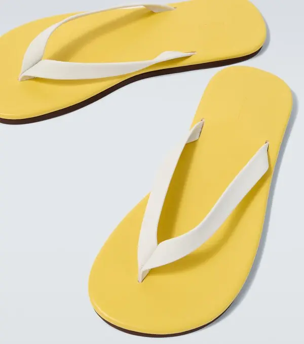 Auralee Leather Thong Sandals - White