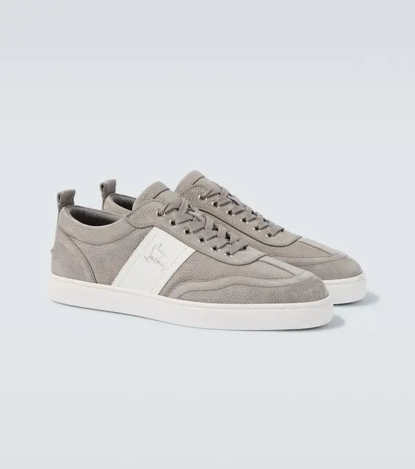 CHRISTIAN LOUBOUTIN Rallilo Leather Sneakers - Grey