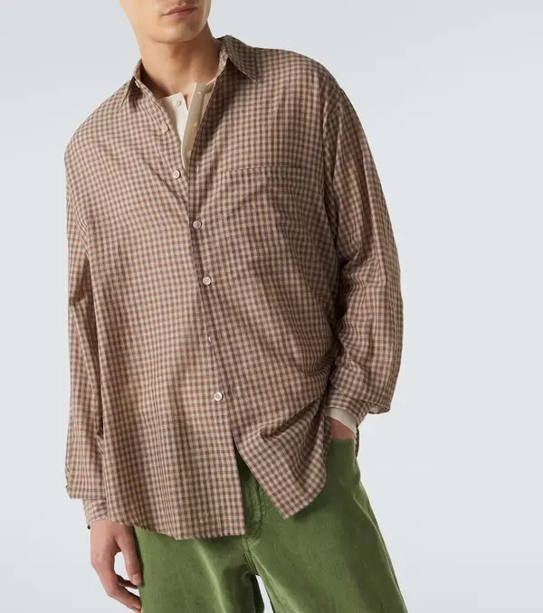 Auralee Gingham Cotton Poplin Shirt