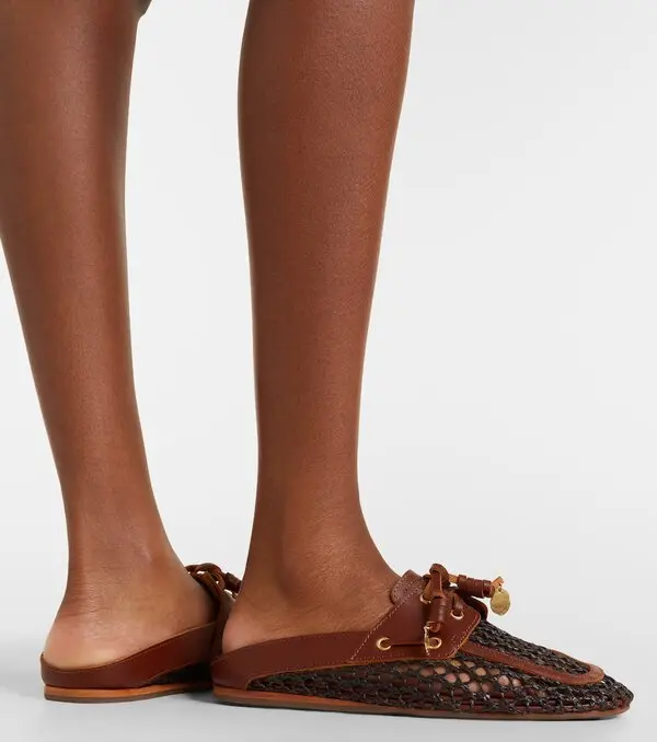 ANCIENT GREEK SANDALS Naveta Woven Leather Boat Shoes