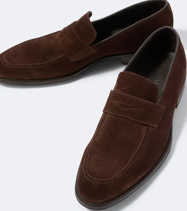 Canali Suede Penny Loafers