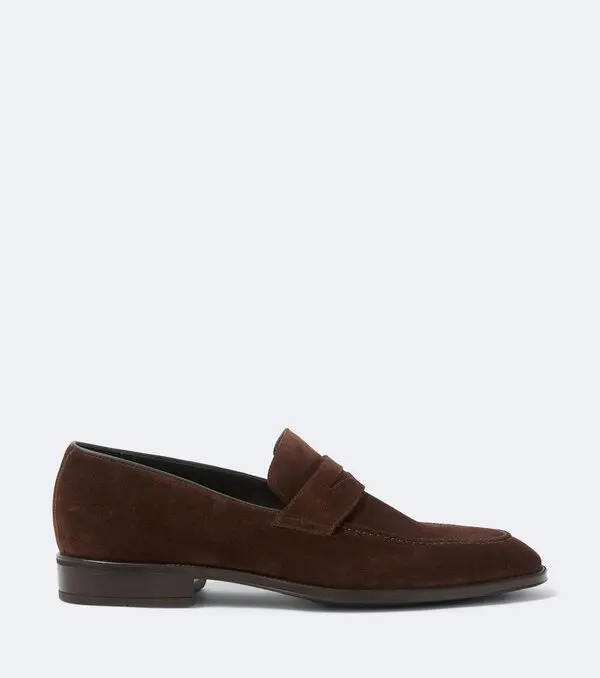 Canali Suede Penny Loafers