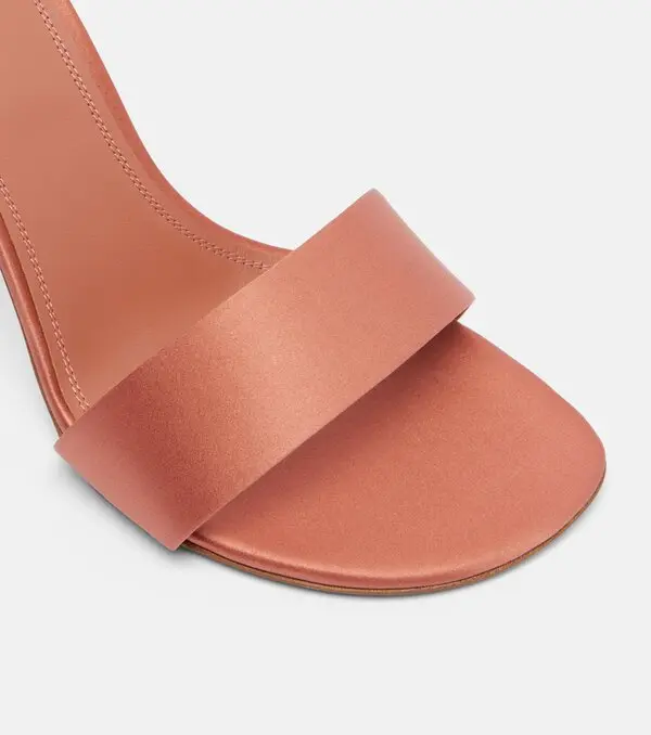 Amina Muaddi Andreea Satin Sandals - Pink