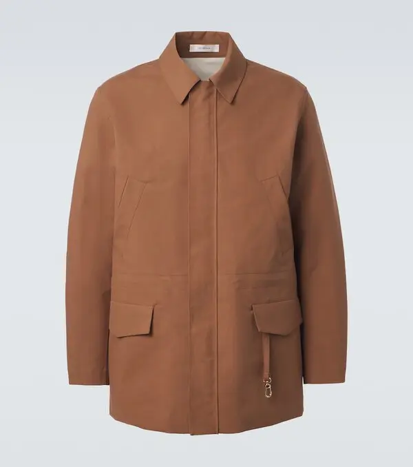 UMIT BENAN Tobacco Cotton Linen Drawstring Waist Jacket