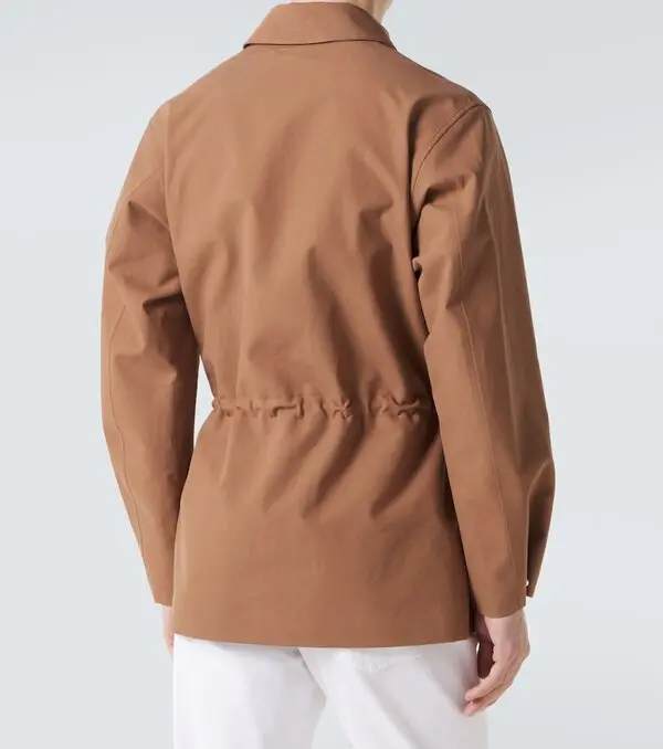 UMIT BENAN Tobacco Cotton Linen Drawstring Waist Jacket