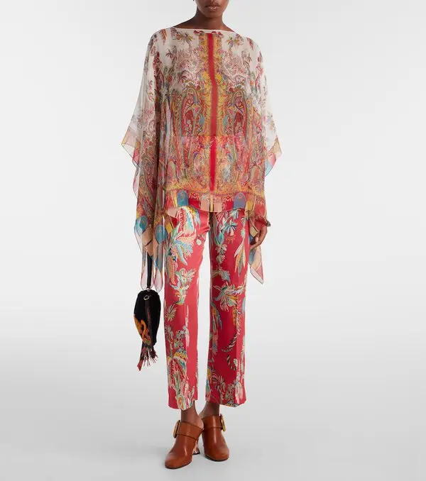 Etro Printed Silk Cape